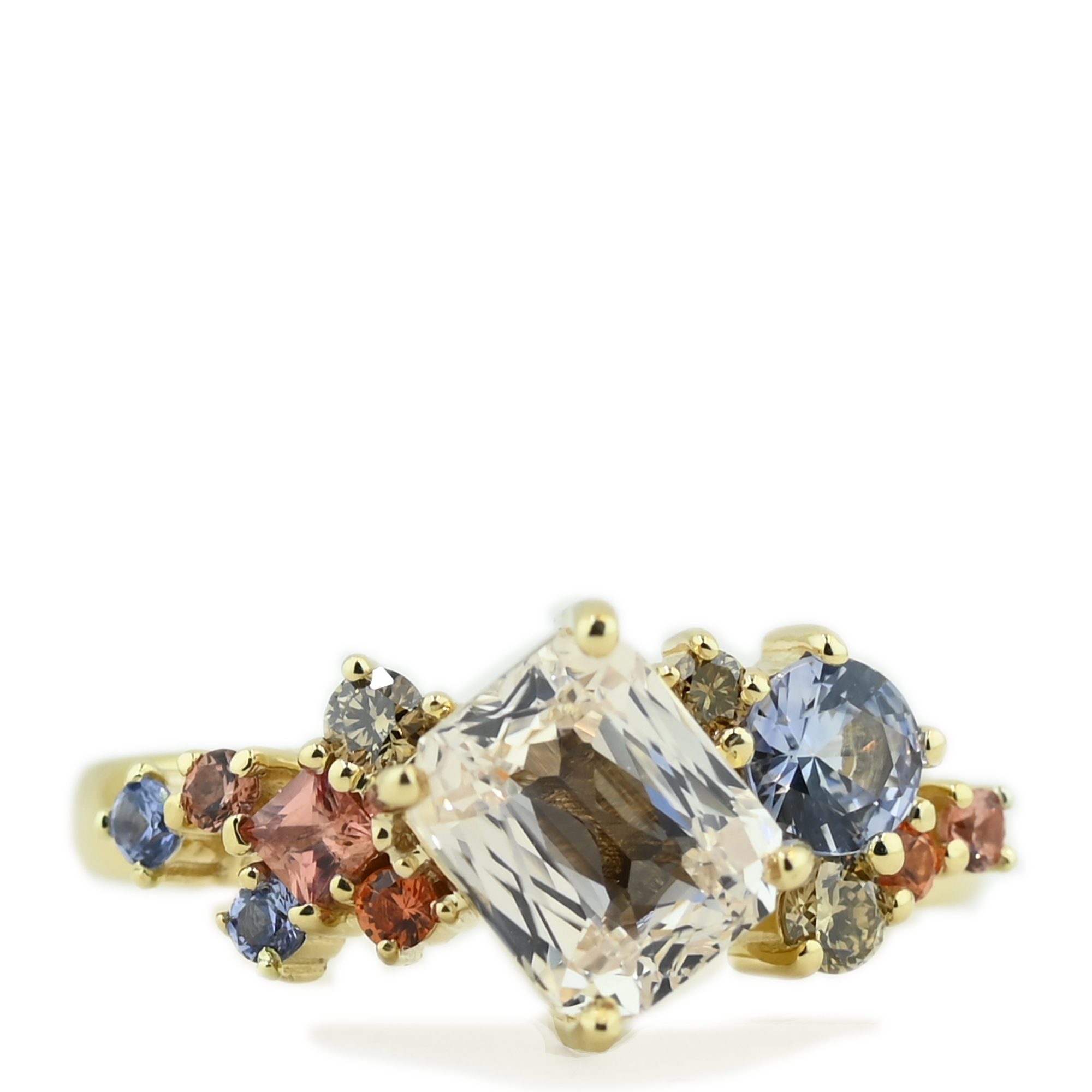 Pastel Sapphire Cluster Engagement Ring: Dancer | Love Lore Jewels